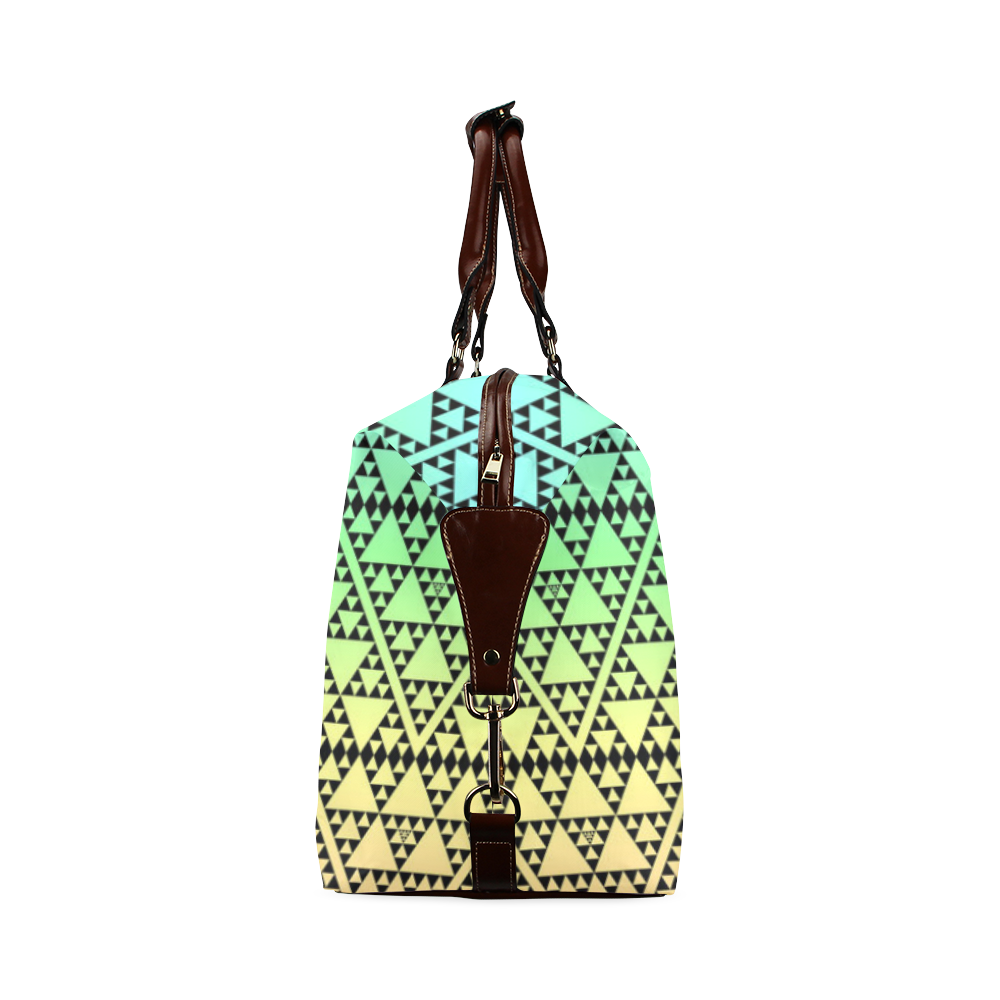 triangles in triangles pattern blk rainbow Classic Travel Bag (Model ...