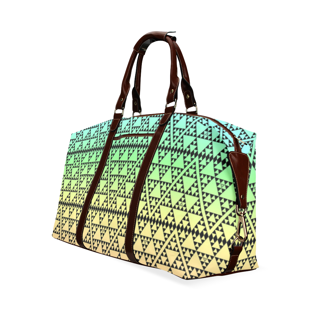 triangles in triangles pattern blk rainbow Classic Travel Bag (Model ...