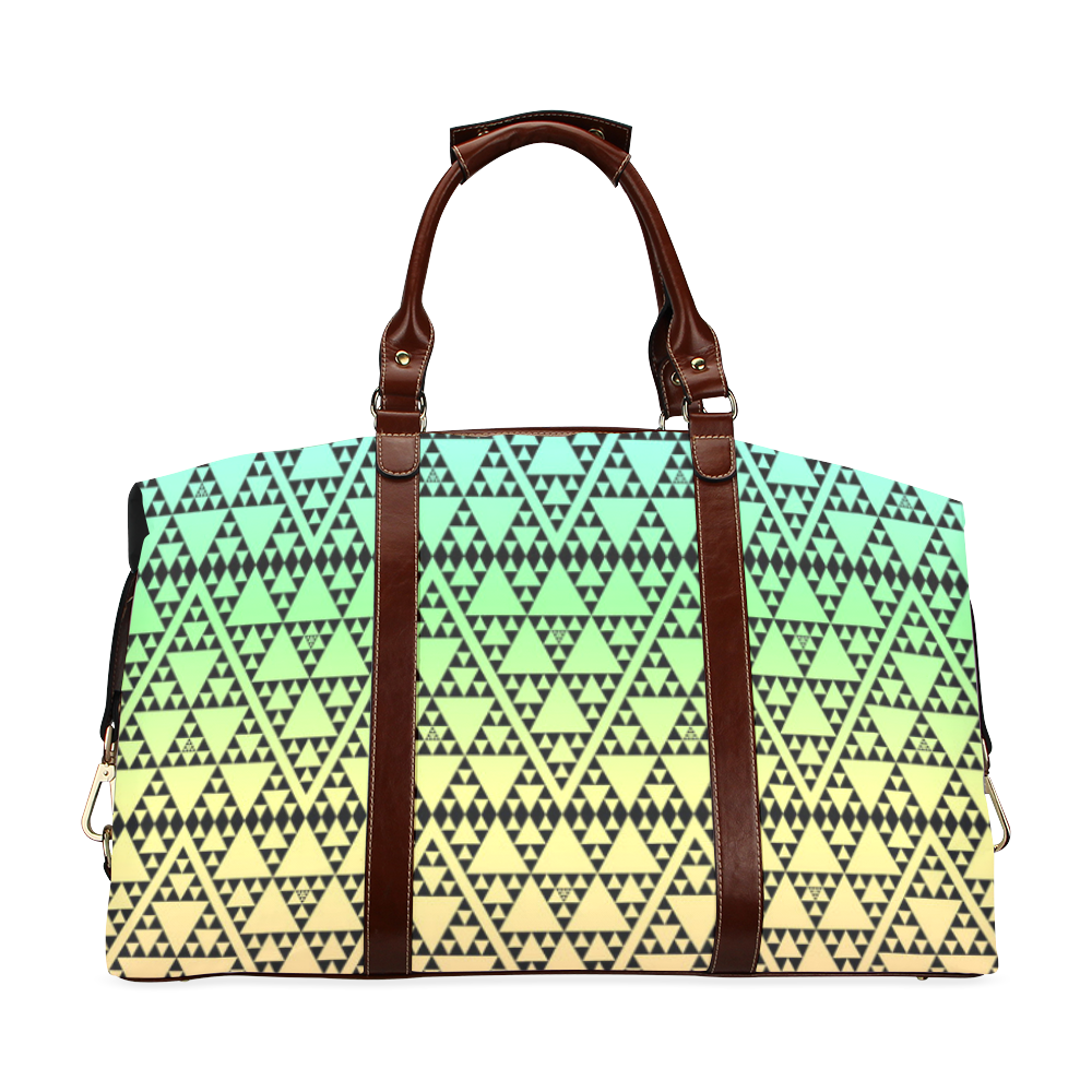 triangles in triangles pattern blk rainbow Classic Travel Bag (Model ...