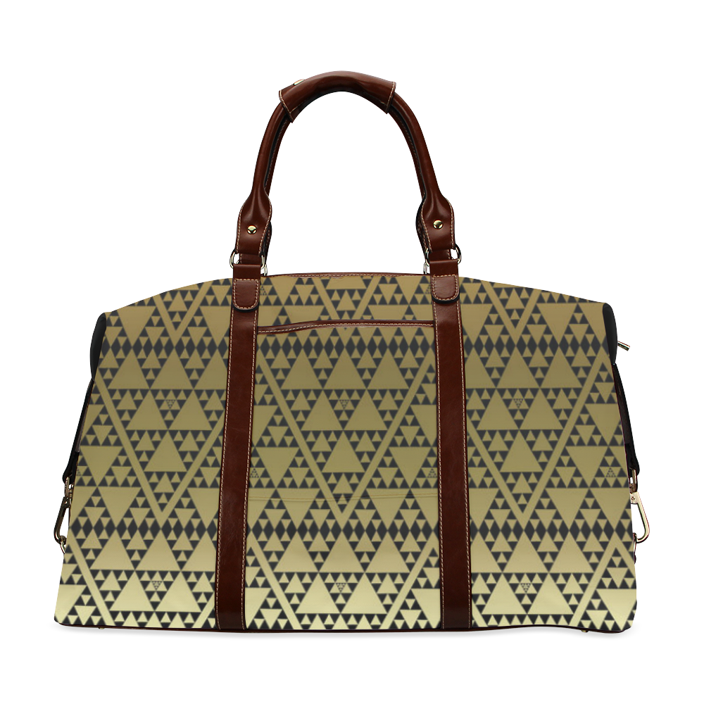 triangles in triangles pattern blk gold Classic Travel Bag (Model 1643 ...