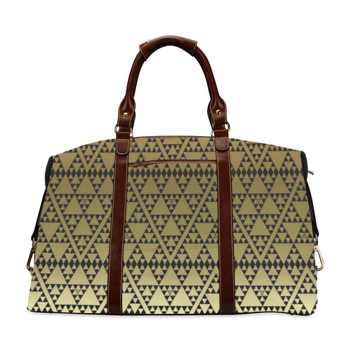 triangles in triangles pattern blk gold Classic Travel Bag (Model 1643 ...