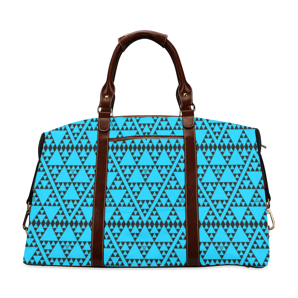 triangles in triangles pattern blk blue Classic Travel Bag (Model 1643) Remake | ID: D1019728