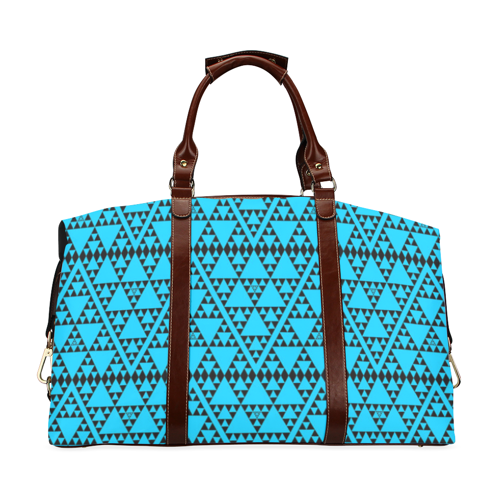 triangles in triangles pattern blk blue Classic Travel Bag (Model 1643 ...