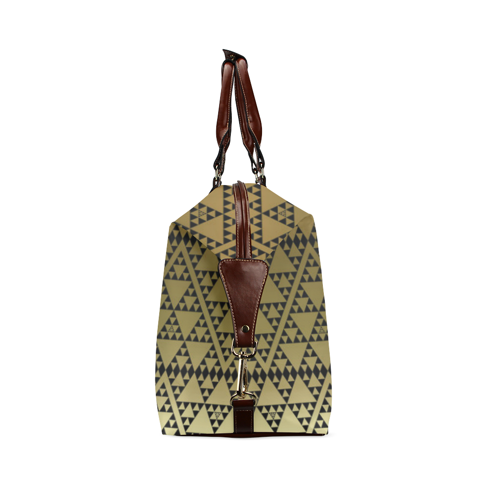 triangles in triangles pattern blk gold Classic Travel Bag (Model 1643 ...