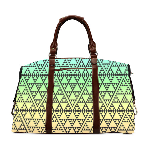 triangles in triangles pattern blk rainbow Classic Travel Bag (Model ...