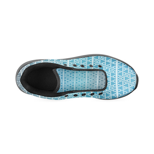 triangles in triangles pattern wht electric blue Men’s Running Shoes ...