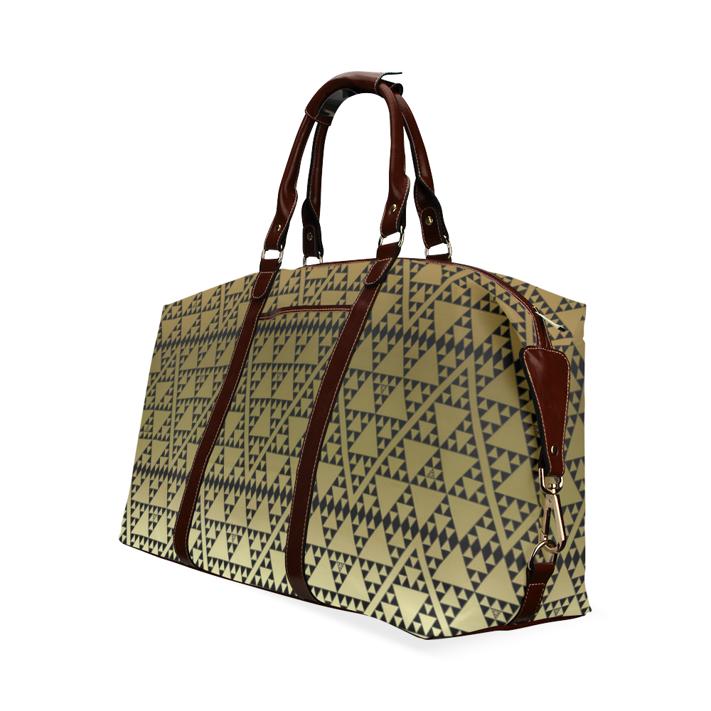 triangles in triangles pattern blk gold Classic Travel Bag (Model 1643 ...