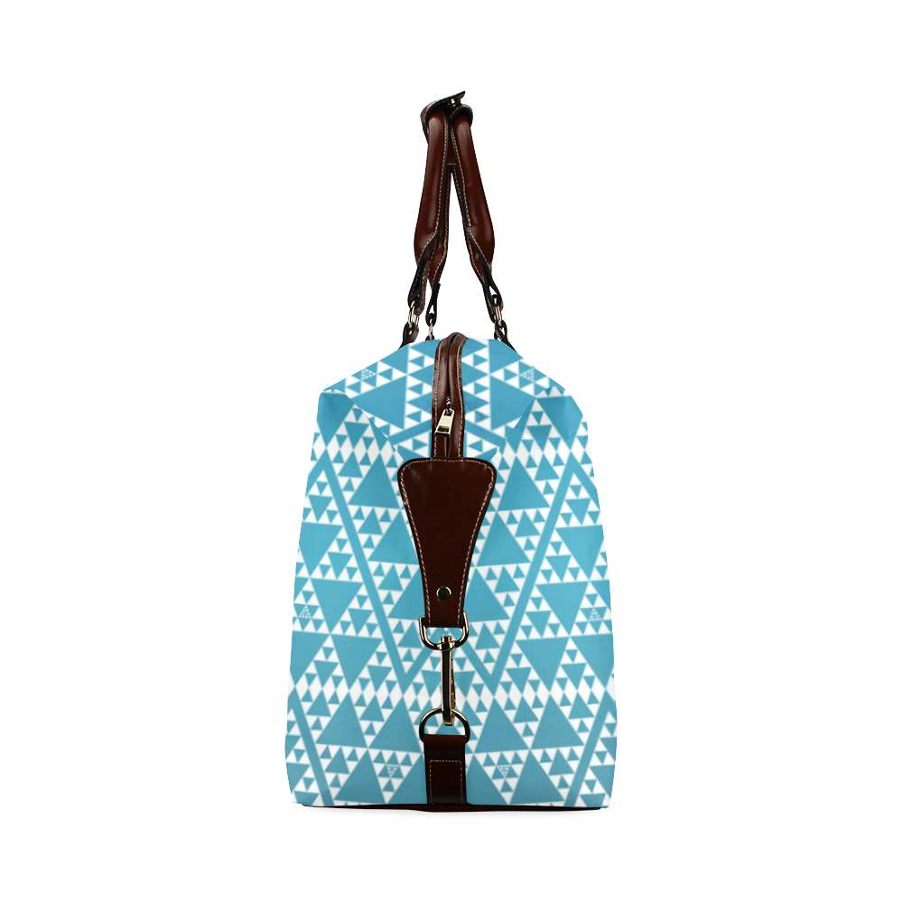 triangles in triangles pattern wht electric blue Classic Travel Bag ...