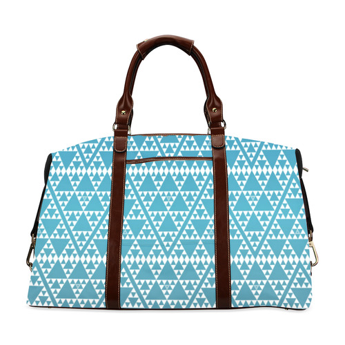 triangles in triangles pattern wht electric blue Classic Travel Bag ...