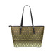triangles in triangles pattern blk gold Leather Tote Bag/Large (Model ...