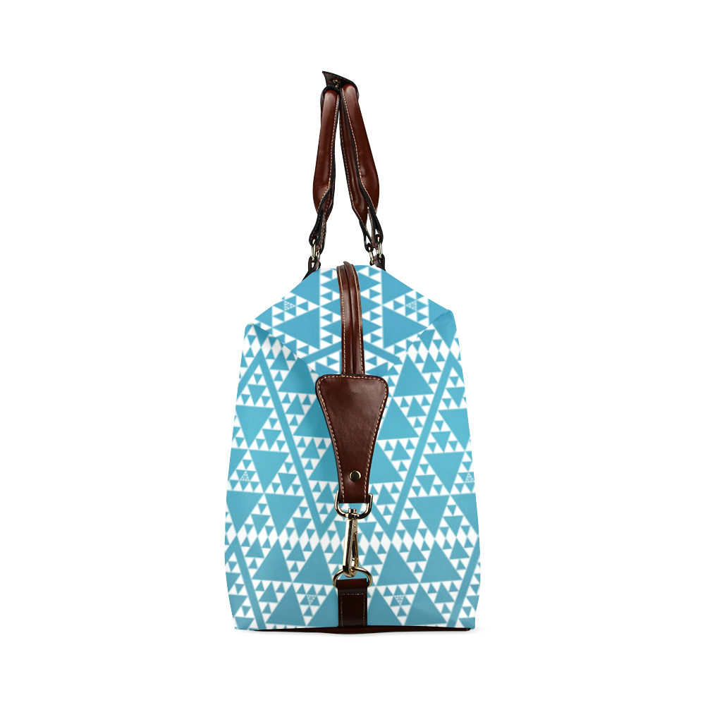 triangles in triangles pattern wht electric blue Classic Travel Bag ...