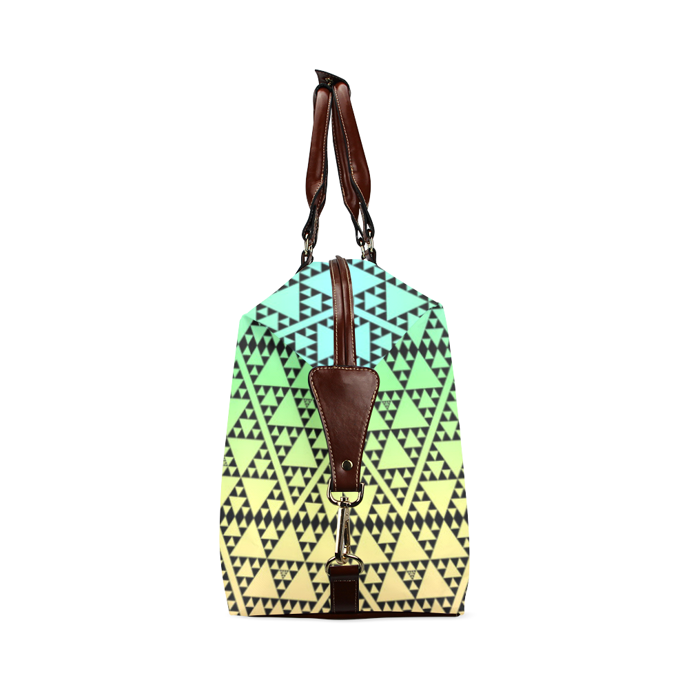 triangles in triangles pattern blk rainbow Classic Travel Bag (Model ...