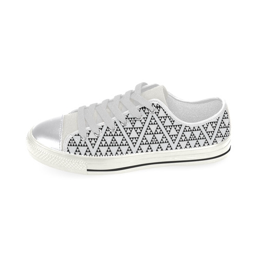 triangles in triangles pattern Canvas Women's Shoes/Large Size (Model ...