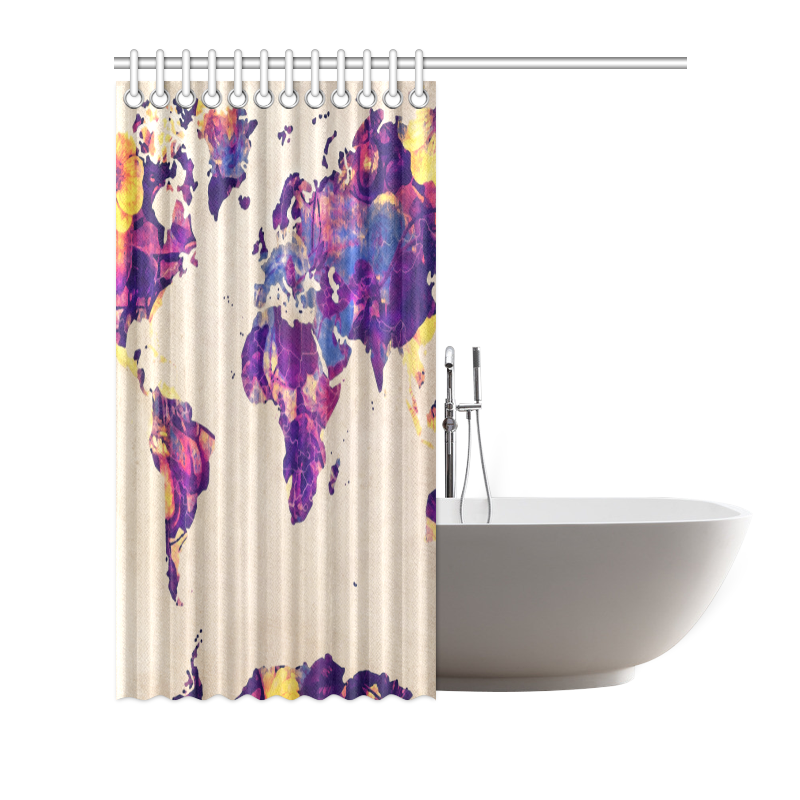 world map Shower Curtain 66"x72" | ID: D1022649