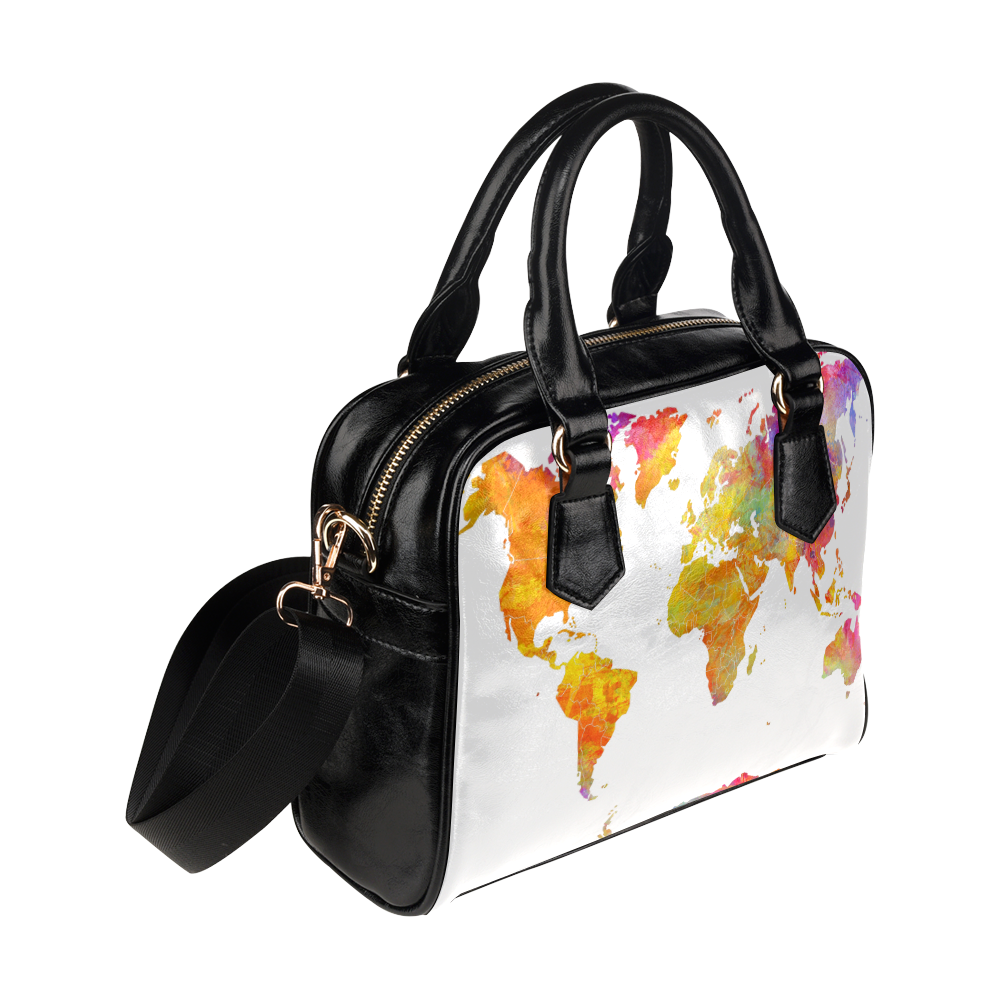world map Shoulder Handbag (Model 1634) | ID: D1022318
