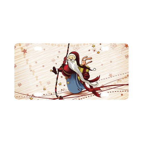 Funny sporty Santa Claus - Christmas Classic License Plate | ID: D1024888