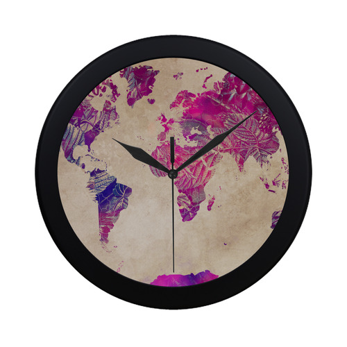 world map Circular Plastic Wall clock | ID: D1022844