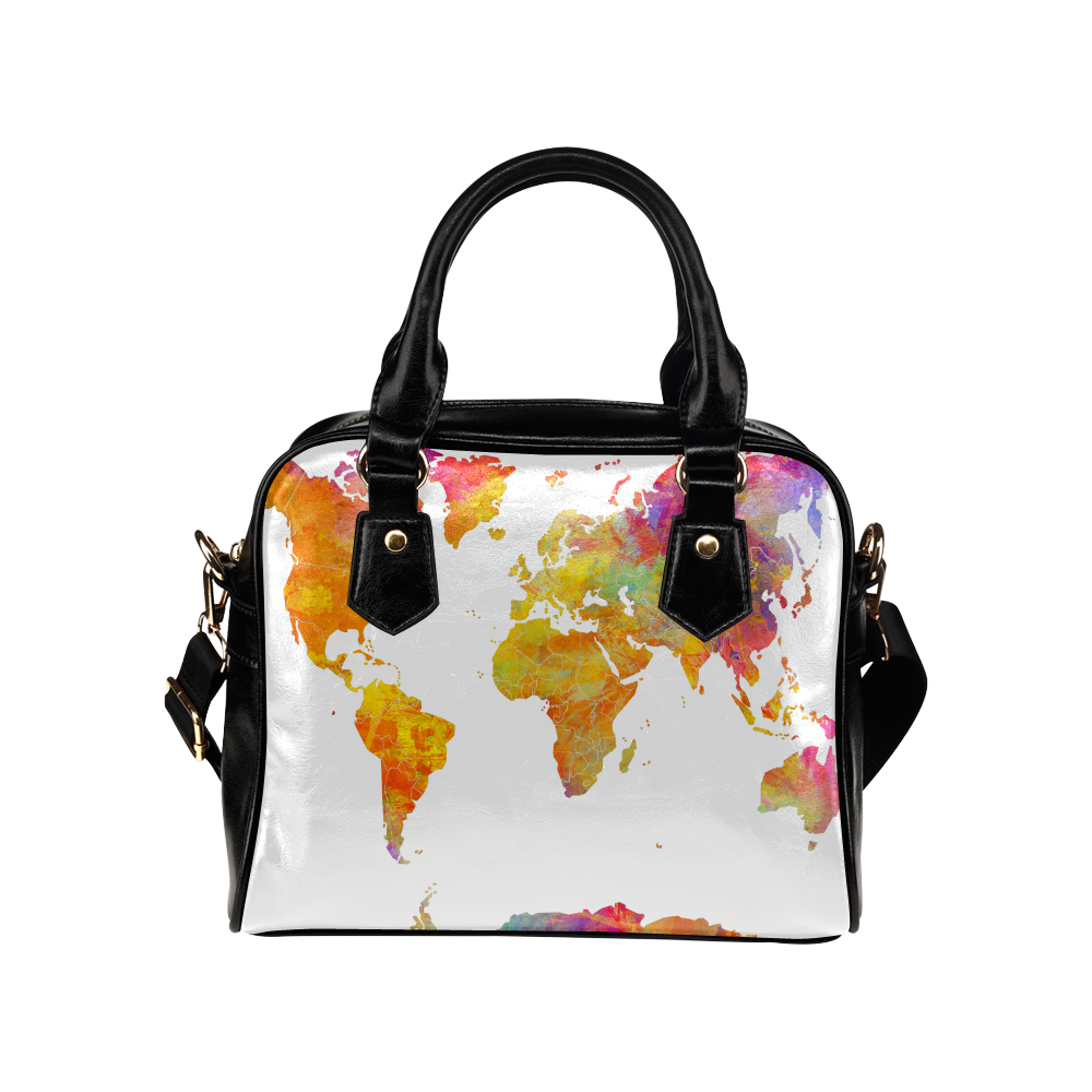 world map Shoulder Handbag (Model 1634) | ID: D1022318