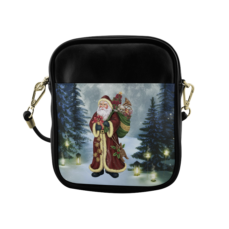 Santa Claus In The Forest - Christmas Sling Bag (Model 1627) | ID: D1031978