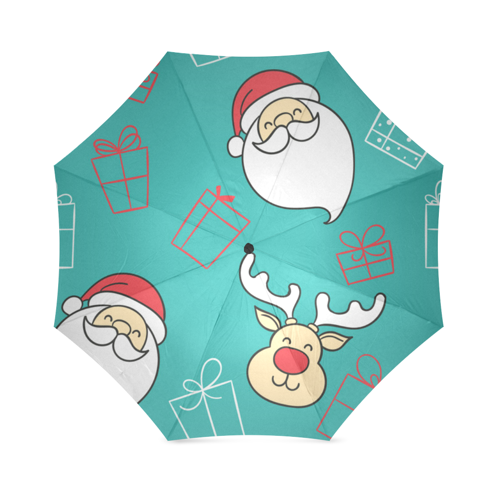 Christmas Cute Cartoon Santa Reindeer Foldable Umbrella (Model U01 ...