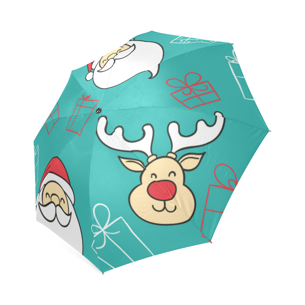 Christmas Cute Cartoon Santa Reindeer Foldable Umbrella (Model U01 ...