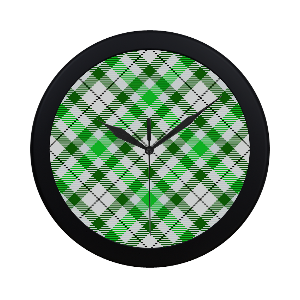 cozy and pleasant Plaid 1D Circular Plastic Wall clock | ID: D1063182