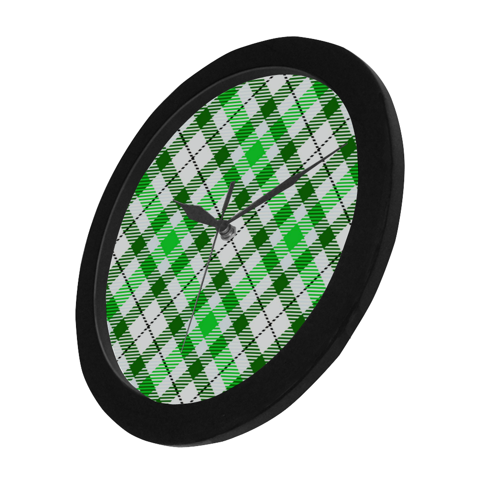 cozy and pleasant Plaid 1D Circular Plastic Wall clock | ID: D1063182