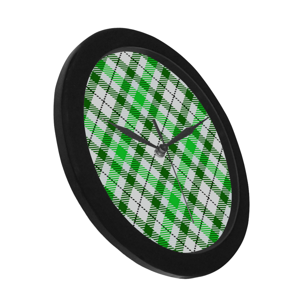cozy and pleasant Plaid 1D Circular Plastic Wall clock | ID: D1063182