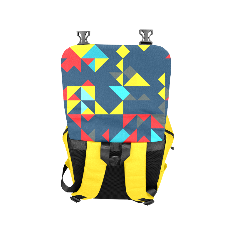 Shapes on a blue background Casual Shoulders Backpack (Model 1623) | ID ...