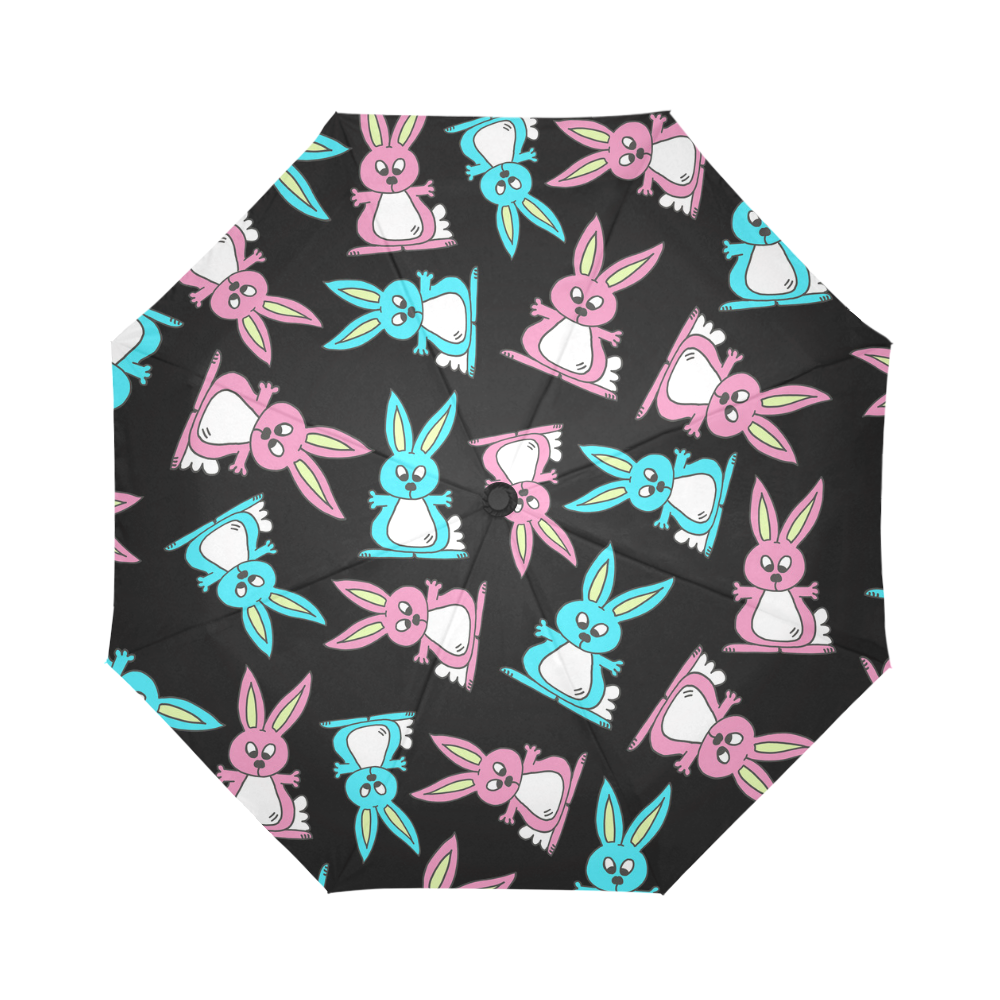 Blue and Pink Bunny Rabbits Auto-Foldable Umbrella (Model U04) | ID ...