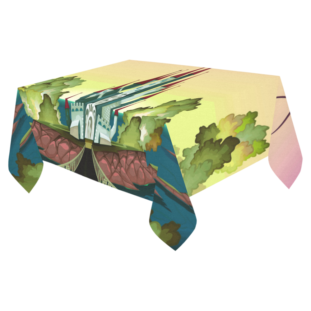 Magic Castle Dragon Fantasy Land Cotton Linen Tablecloth 52"x 70" | ID ...
