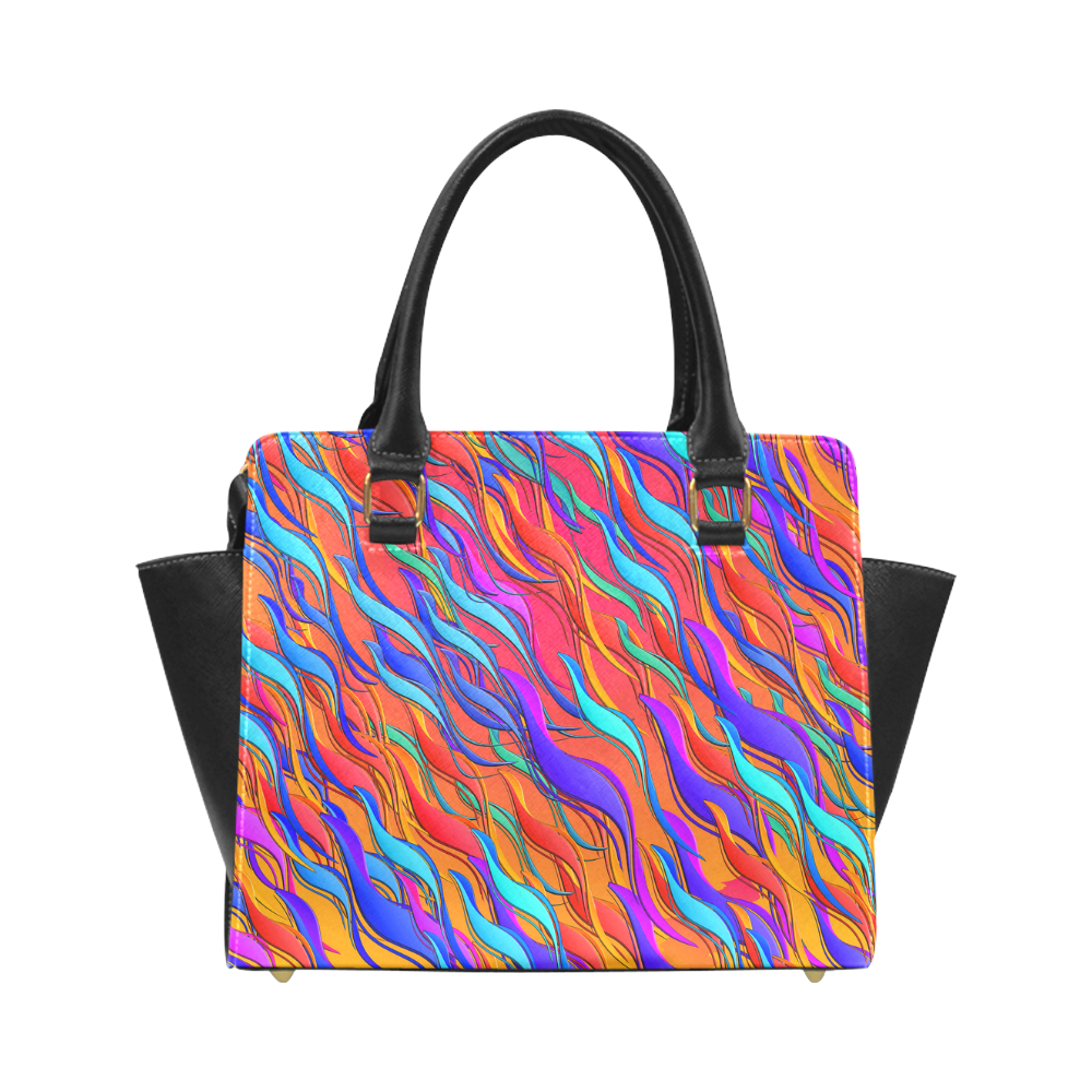Colorful Waves Pattern Print Classic Shoulder Handbag (Model 1653) | ID ...