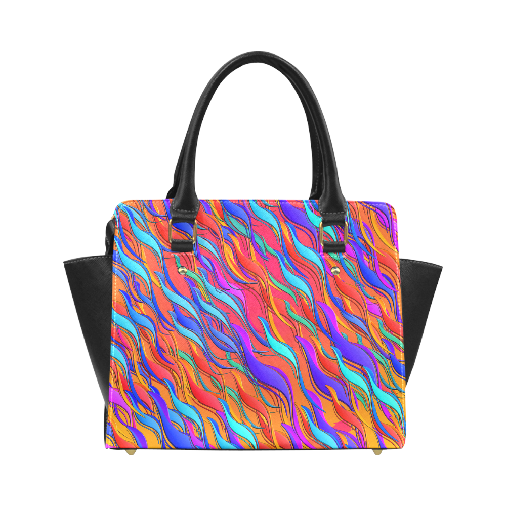 Colorful Waves Pattern Print Classic Shoulder Handbag (Model 1653) | ID ...