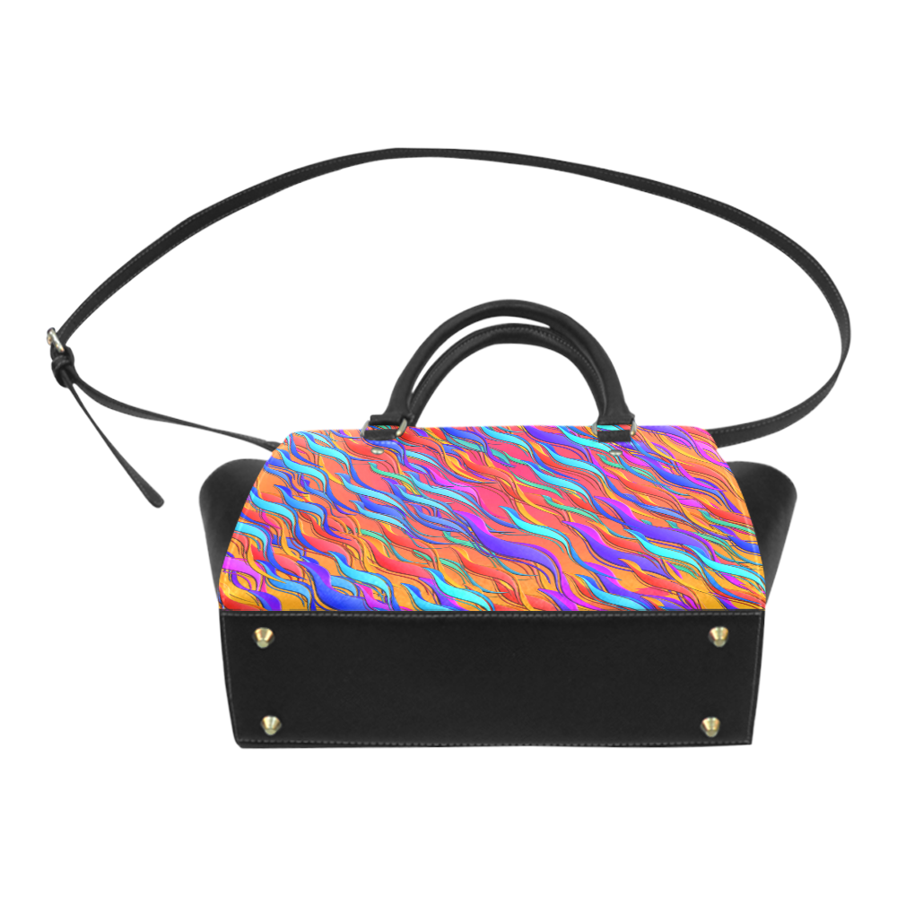 Colorful Waves Pattern Print Classic Shoulder Handbag (Model 1653) | ID ...