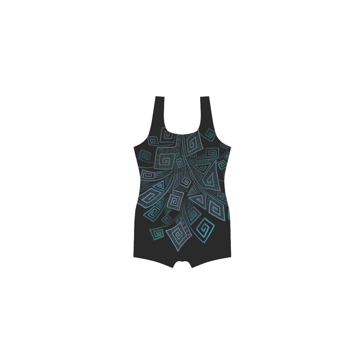 3D Psychedelic Abstract Square Spirals Classic One Piece Swimwear ...