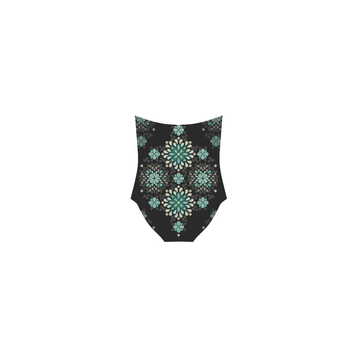 Green on black, seamless pattern with atmosphere Strap Swimsuit ( Model ...