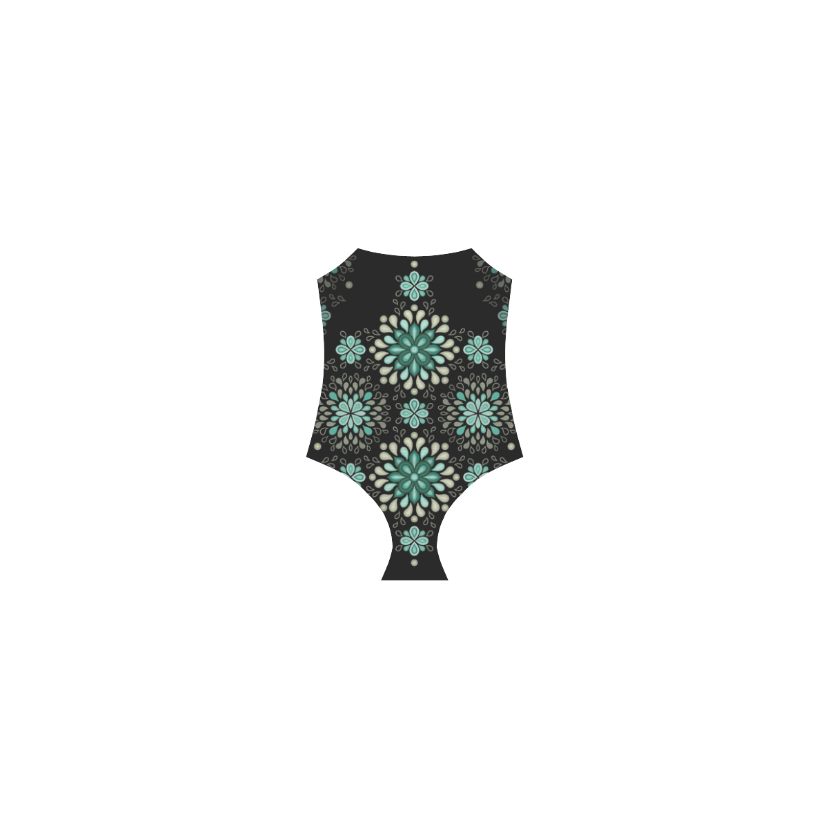 Green on black, seamless pattern with atmosphere Strap Swimsuit ( Model ...