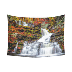 Pink Crane Flower Dream Cotton Linen Wall Tapestry 80"x 60" | ID: D1138455