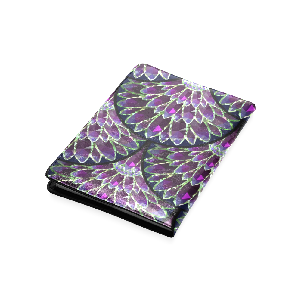 Mosaic flower, purple fish scale pattern Custom NoteBook A5 | ID: D1144460