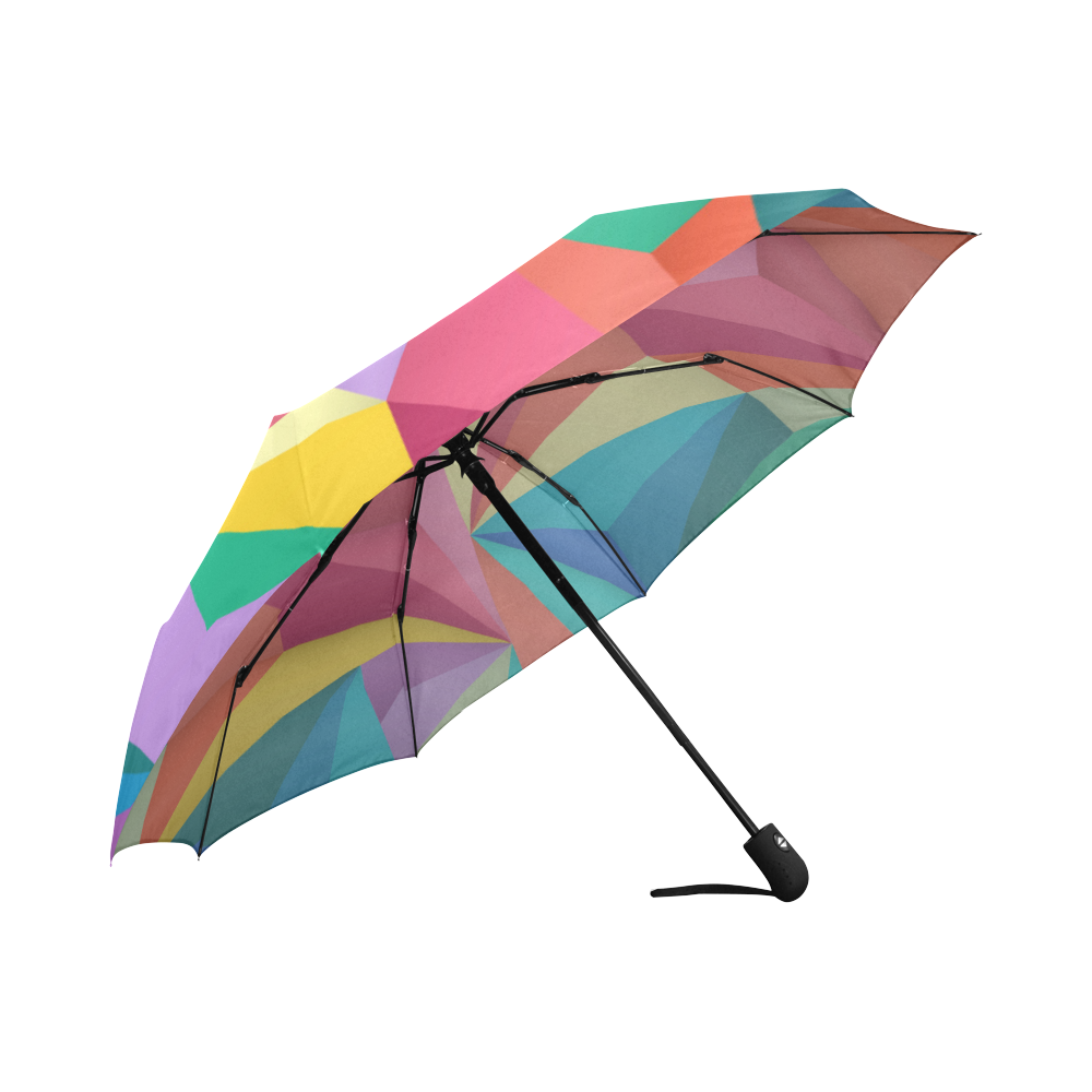 Colorful Triangles Abstract Geometric Auto-Foldable Umbrella (Model U04 ...