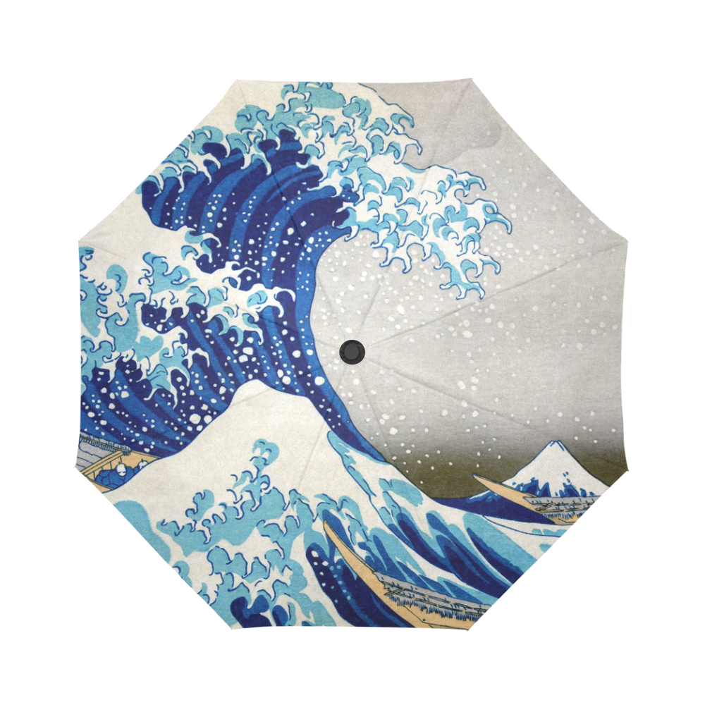 Great Wave Off Kanagawa Nature Art Auto-Foldable Umbrella (Model U04 ...