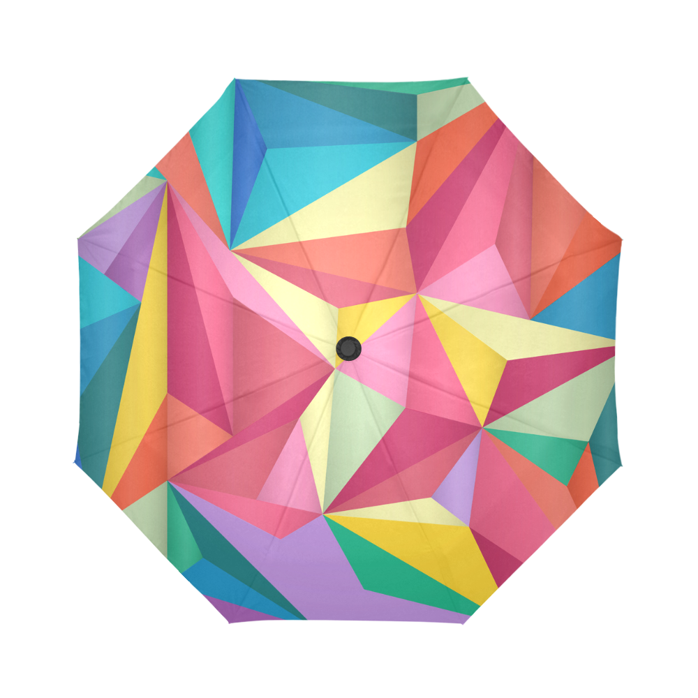 Colorful Triangles Abstract Geometric Auto-Foldable Umbrella (Model U04 ...