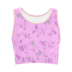Orchid Forest Filled of big flowers and chevron Women's Crop Top (Model ...