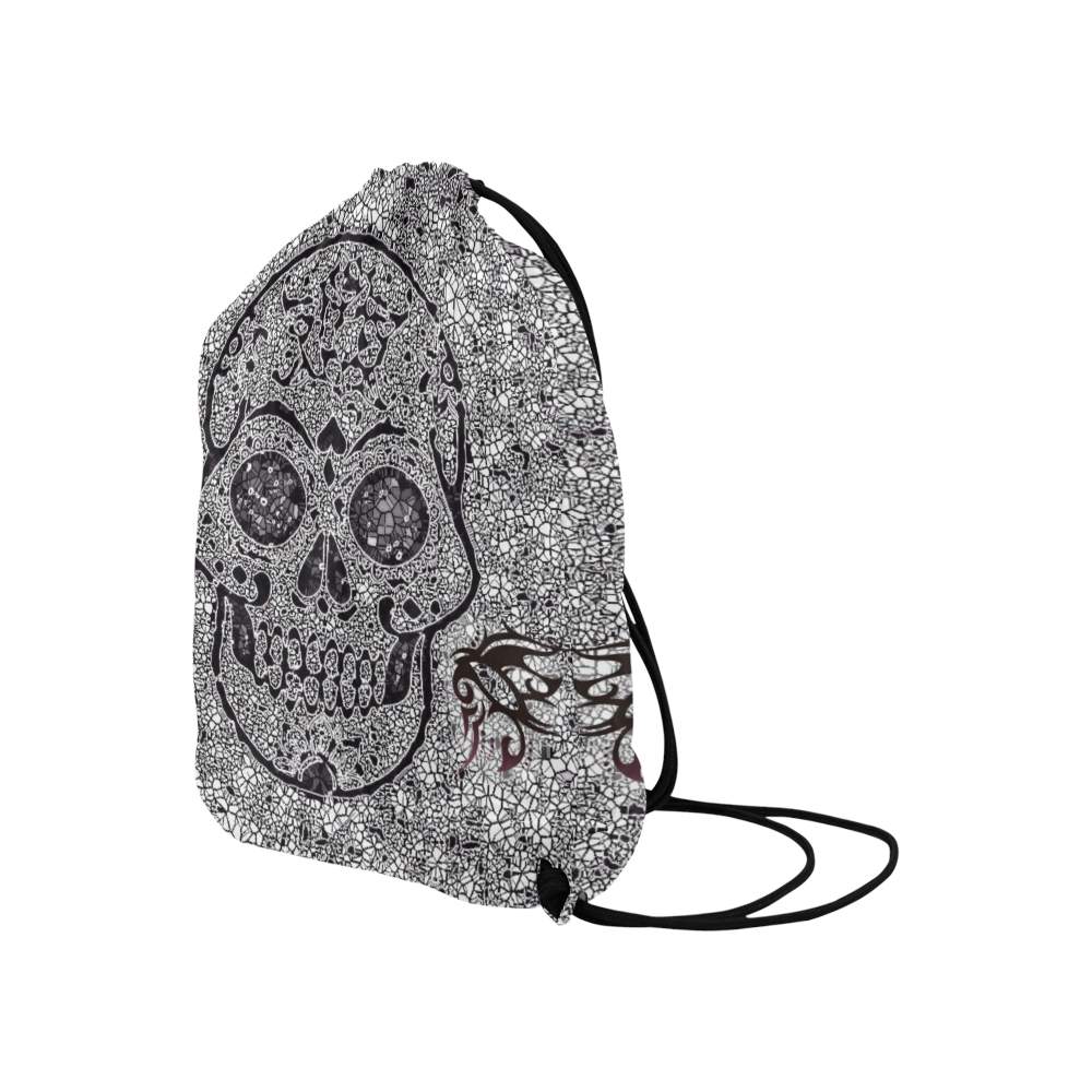 Mosaic Skull Large Drawstring Bag Model 1604 (Twin Sides) 16.5"(W) * 19.3"(H) | ID: D1152297