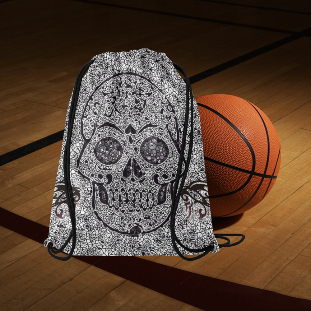 Mosaic Skull Large Drawstring Bag Model 1604 (Twin Sides) 16.5"(W) * 19.3"(H) | ID: D1152297