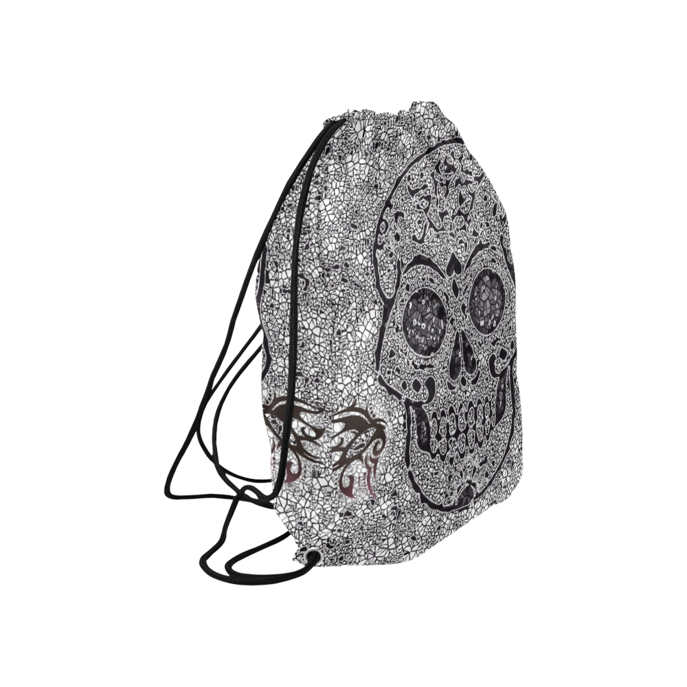 Mosaic Skull Large Drawstring Bag Model 1604 (Twin Sides) 16.5"(W) * 19.3"(H) | ID: D1152297