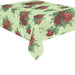 Red Roses Violets Vintage Victorian Floral Cotton Linen Tablecloth 52"x ...