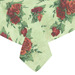 Red Roses Violets Vintage Victorian Floral Cotton Linen Tablecloth 52"x ...