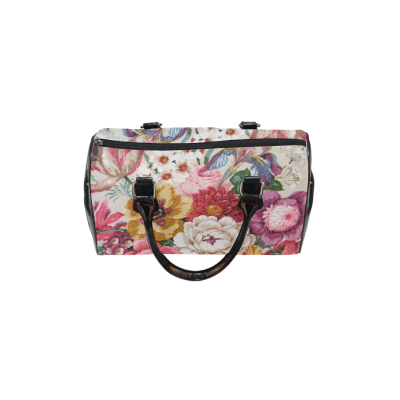 Vintage French Floral Wallpaper Pattern Boston Handbag (Model 1621 ...