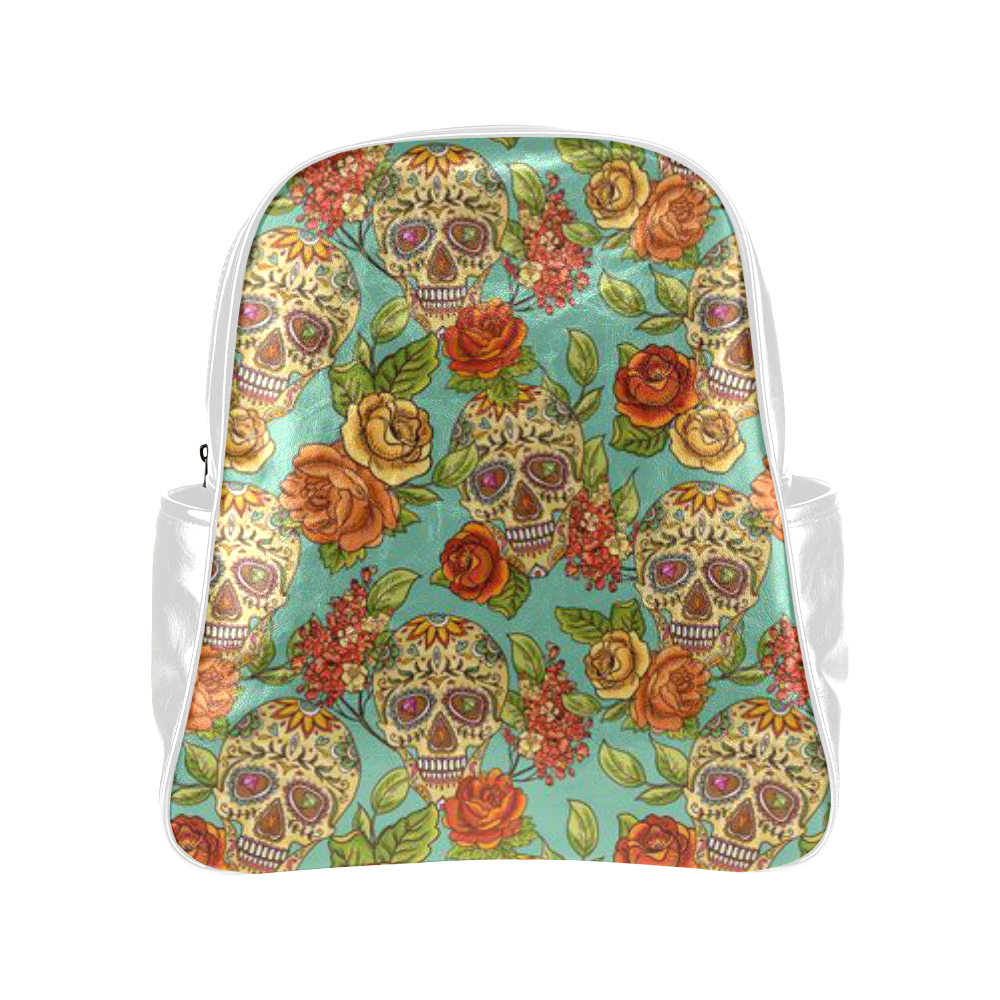 sugar skull pattern Multi-Pockets Backpack (Model 1636) | ID: D1165753